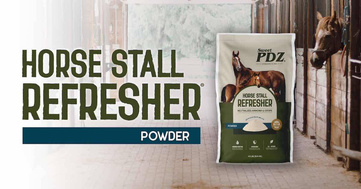 Sweet PDZ Horse Stall Refresher Powder | Odor Control for Stalls